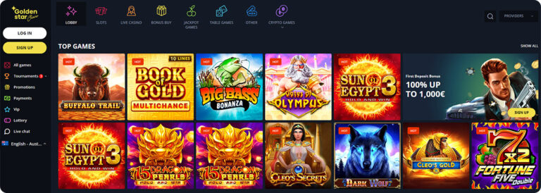 Golden Star Casino Review 2025 | Bonus €1,000 + 300 free spins